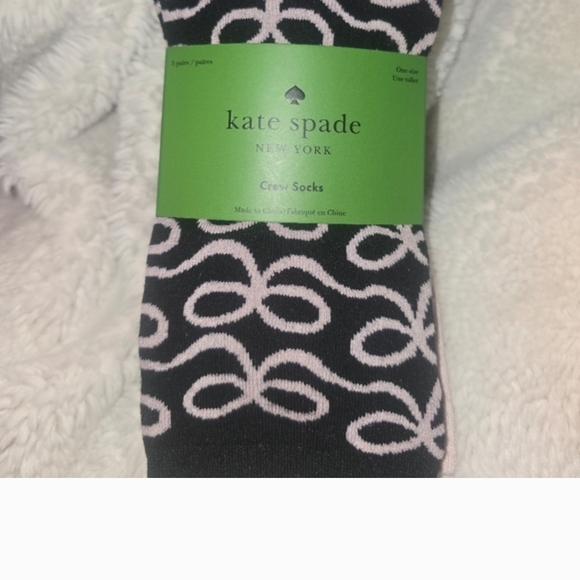 Accessories | Kate Spade Black And Pink Crew Socks | Poshmark